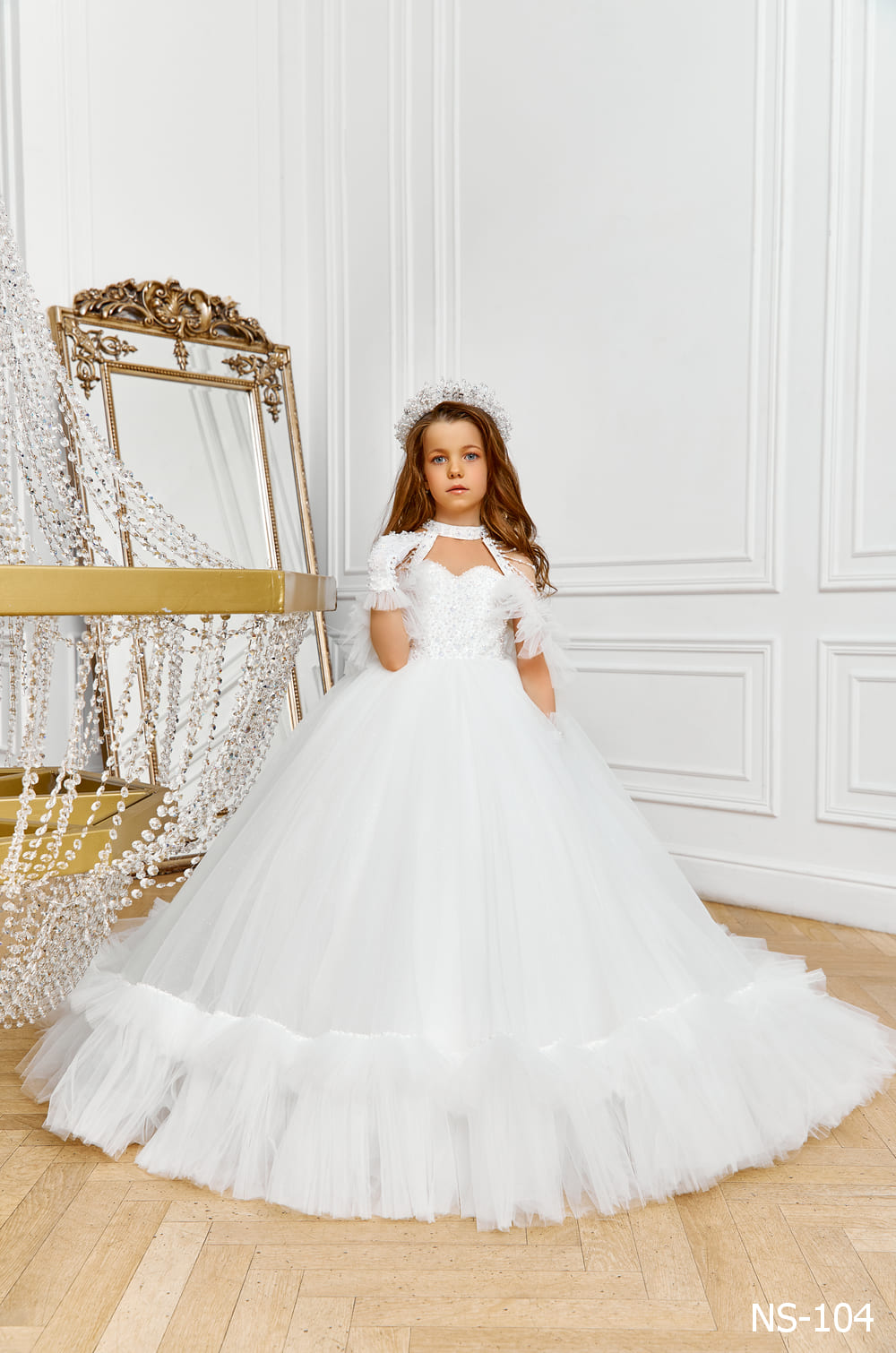 Shop Off the Shoulder Tulle Flower Girl Ball Gown | Mia Bambina Boutique